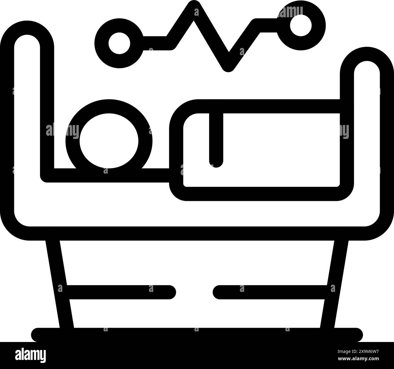 Minimalist monochrome line art podium speech icon for business ...