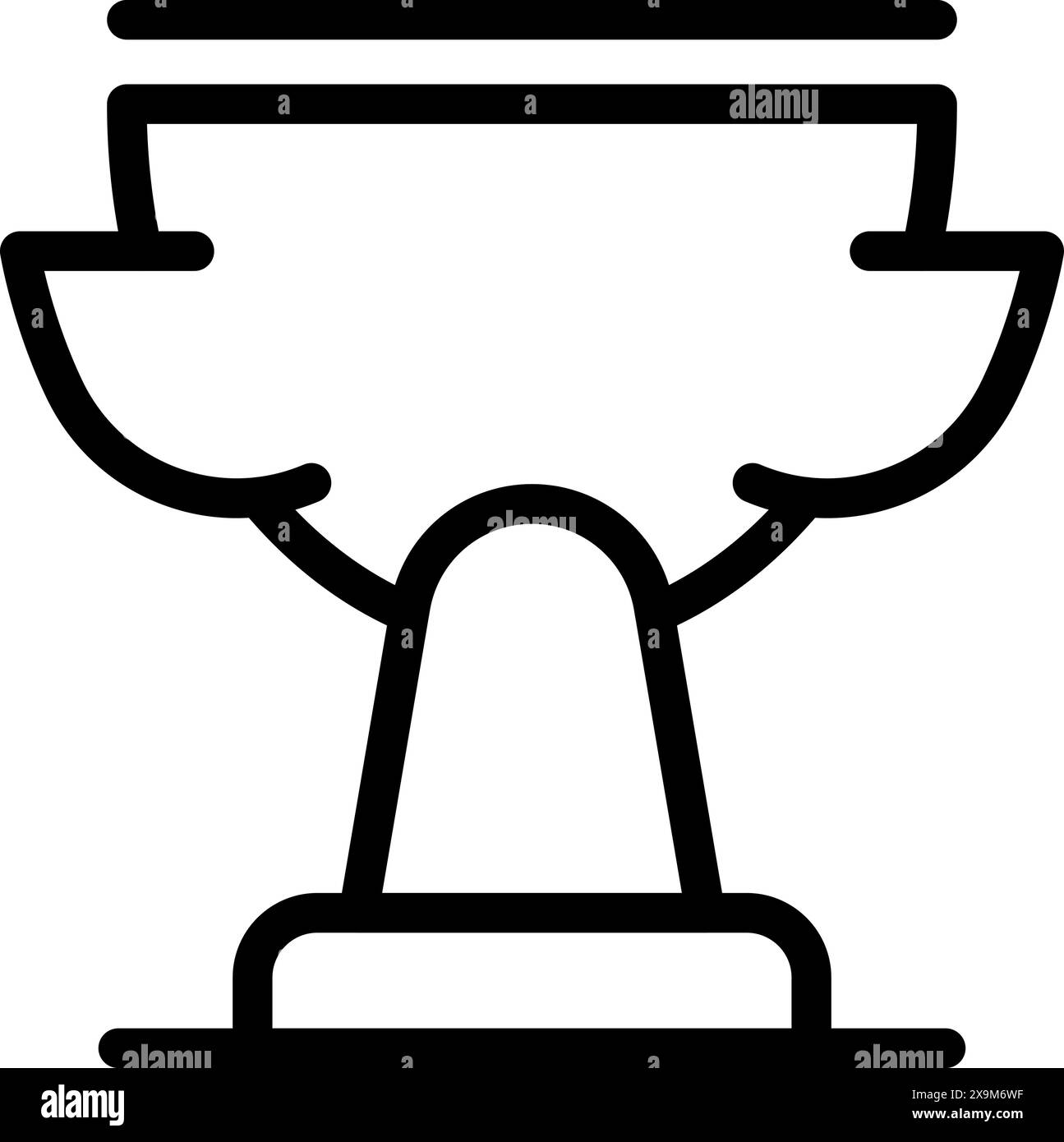Simple line drawing of a trophy symbol in black and white, suitable for ...