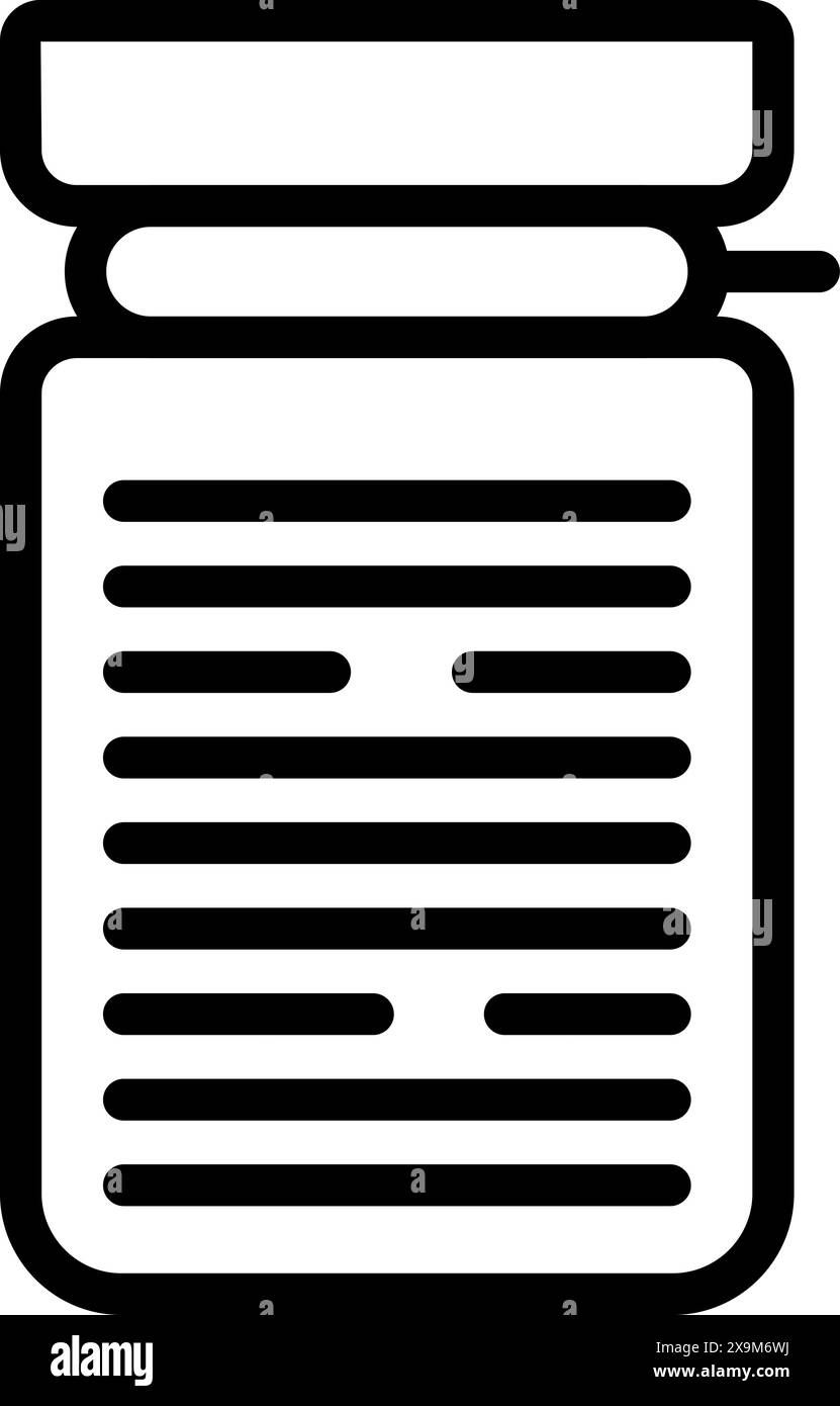 Simple outline of a pill bottle, vector icon for medical and health ...