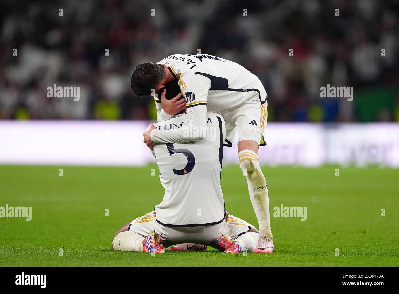 Real Madrid's Jude Bellingham and Federico Valverde celebrate after ...