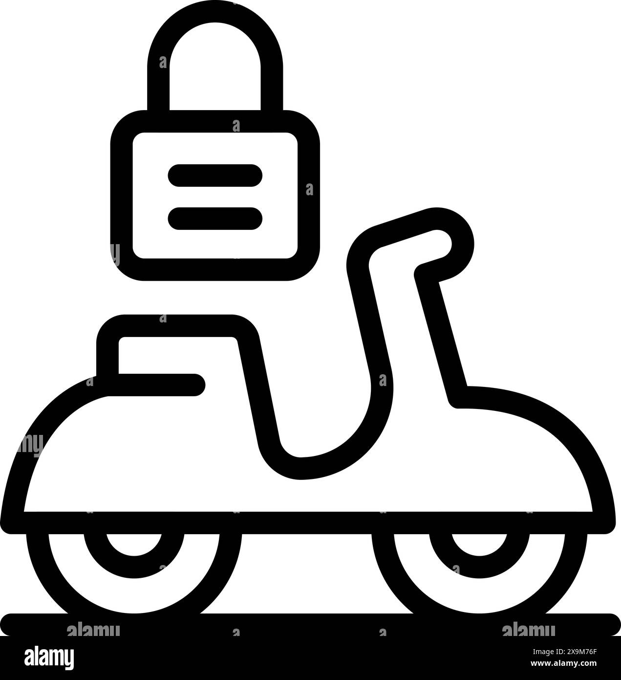 Secure bicycle icon with padlock for theft prevention and safety in ...