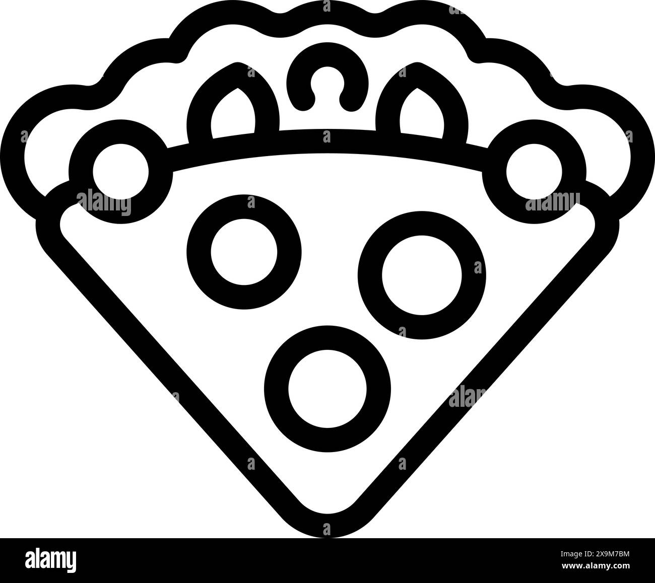 Vector illustration of a pizza slice in a simple line art style ...