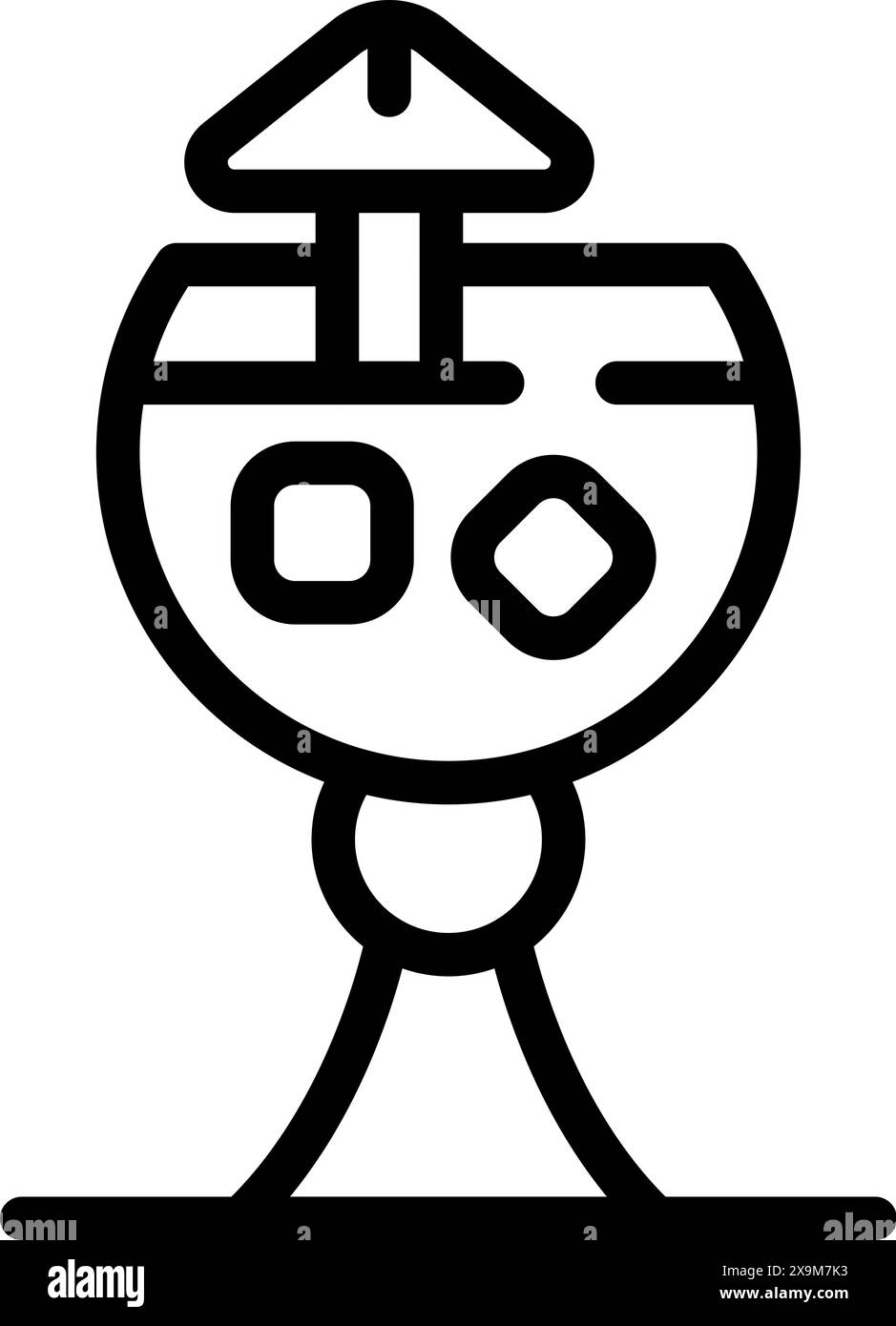 Modern line art of a chalice representing the holy grail with an upward ...