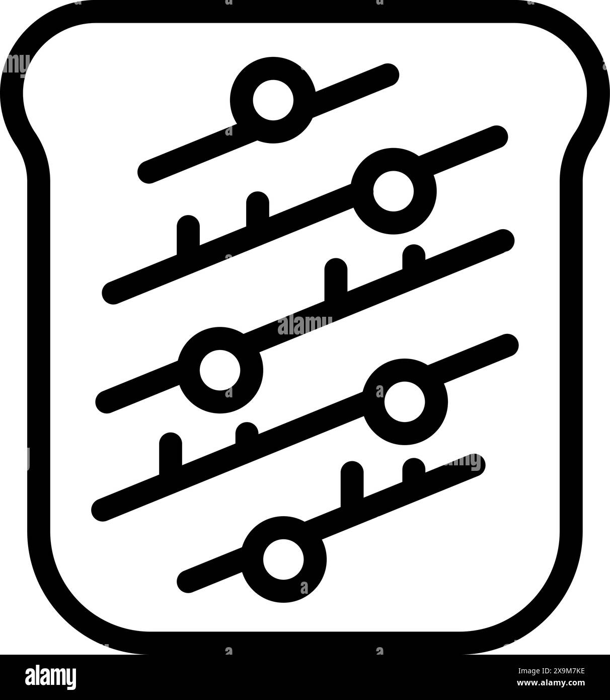 Black outline vector icon of a sound mixer with adjustable sliders ...
