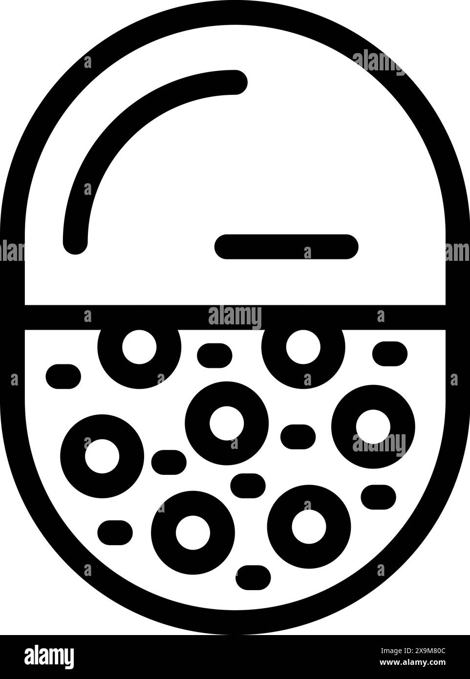 Vector illustration of a stylized computer mouse in a simple line art ...