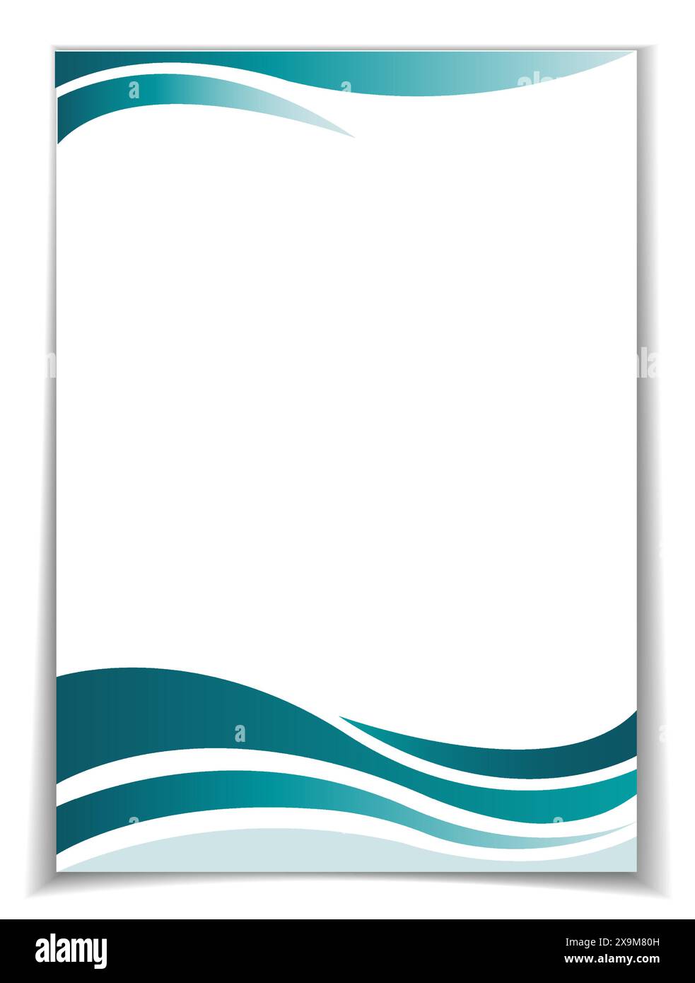 A4 invoice template with minimalist design. border gradient blue wave ...