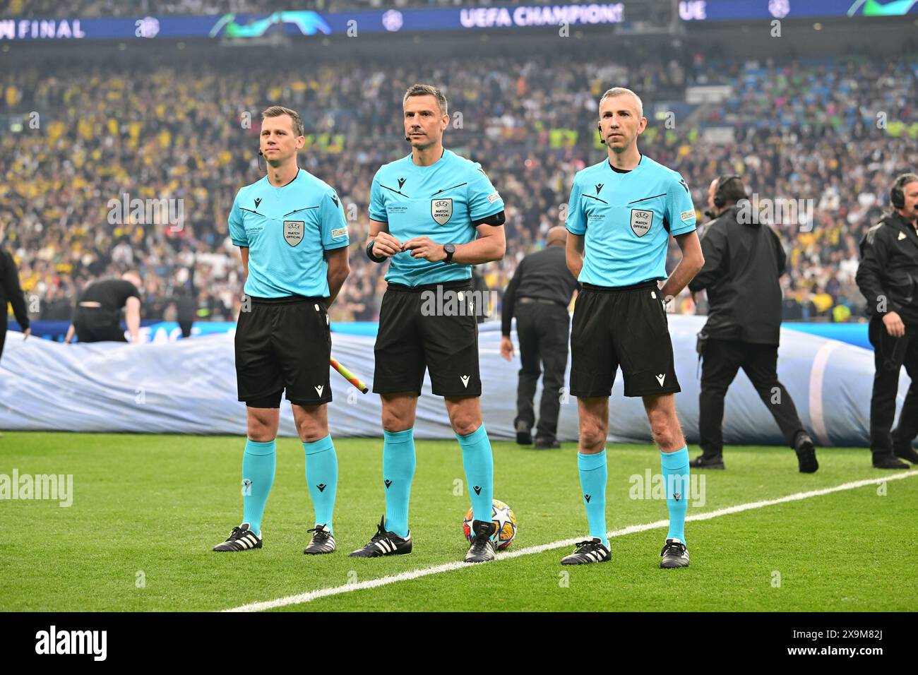London, England. 01st, June 2024. Referee Slavko Vincic seen with the assistants for the 2024 ...