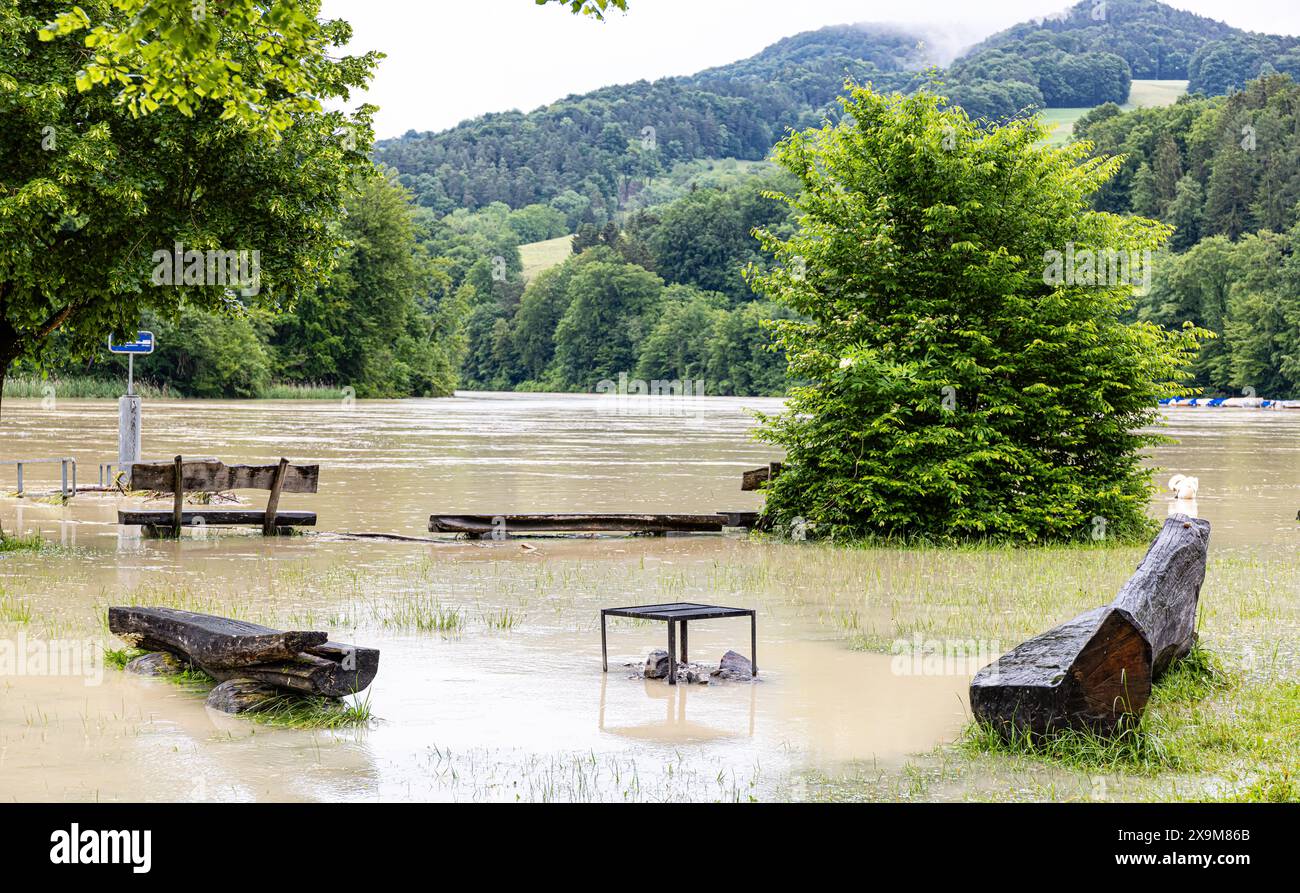 Freienstein-Teufen, Switzerland, 1st Jun 2024: Heavy, continuous rain ...