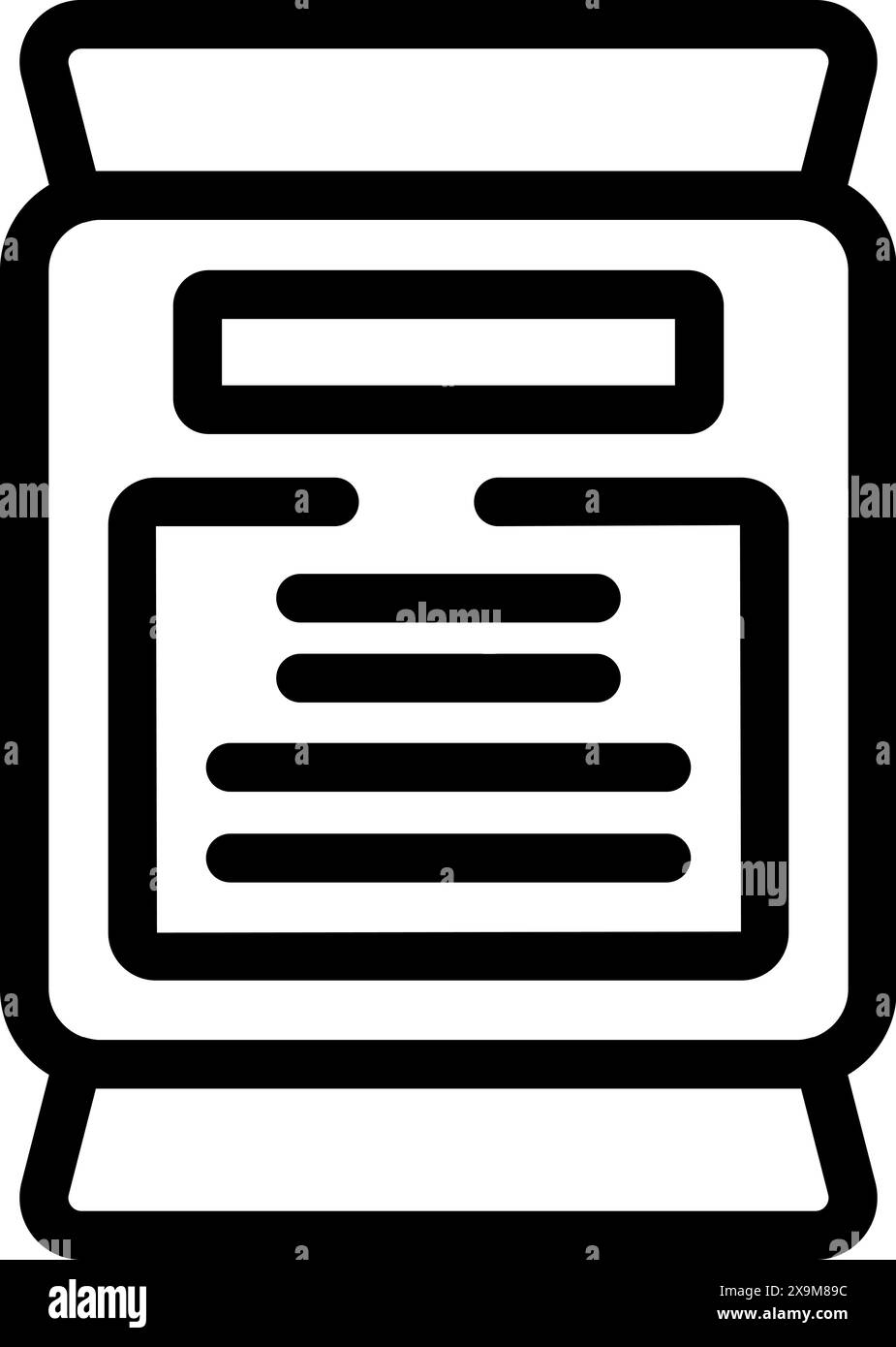 Line art illustration of a snack bag, ideal for logos and foodrelated ...