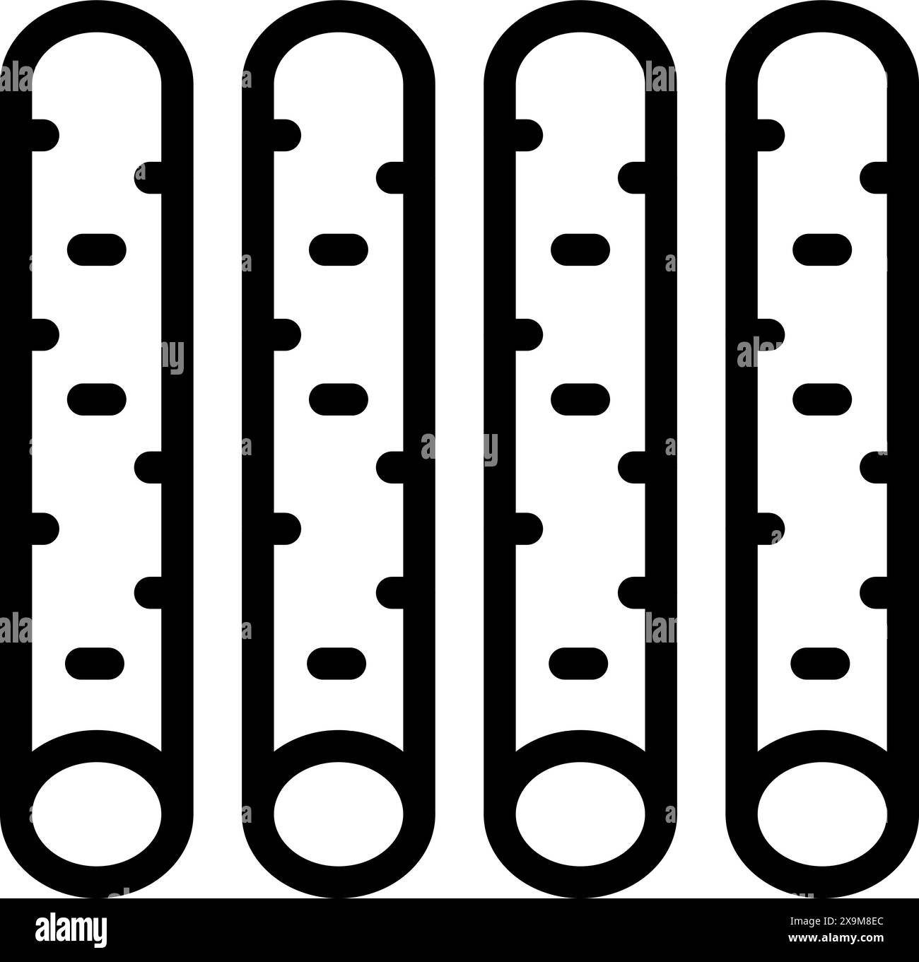 Black and white outline test tubes vector icon for laboratory science ...