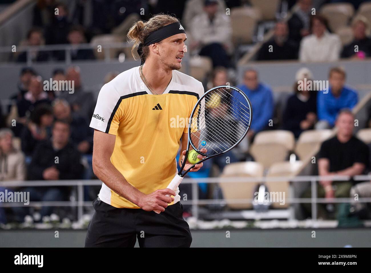 Paris, France. 01st June, 2024. Alexander Zverev of Germany serves against Tallon Griekspoor of ...