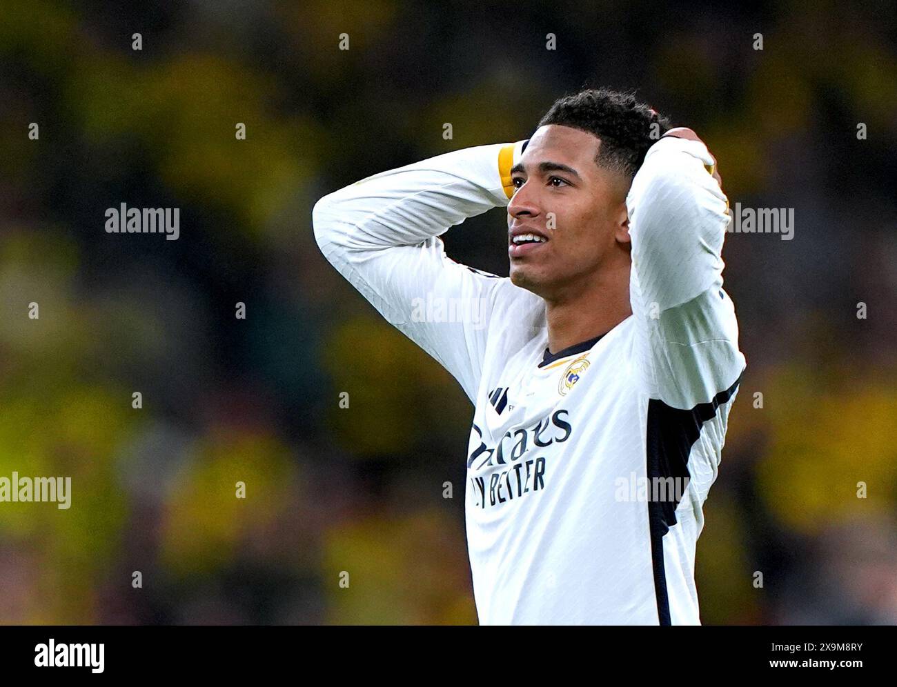 Real Madrid's Jude Bellingham reacts after winning the UEFA Champions ...