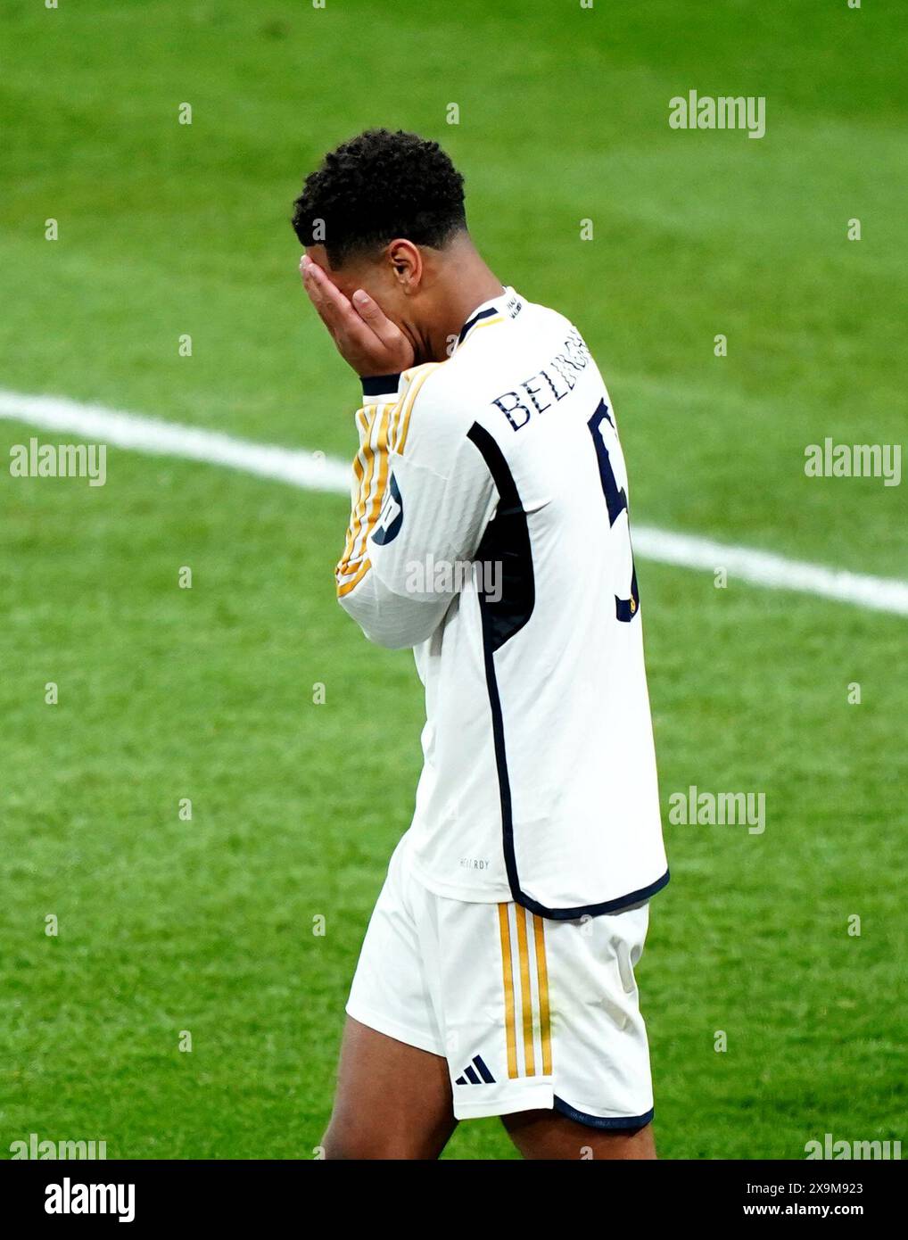 Real Madrid's Jude Bellingham reacts after winning the UEFA Champions ...