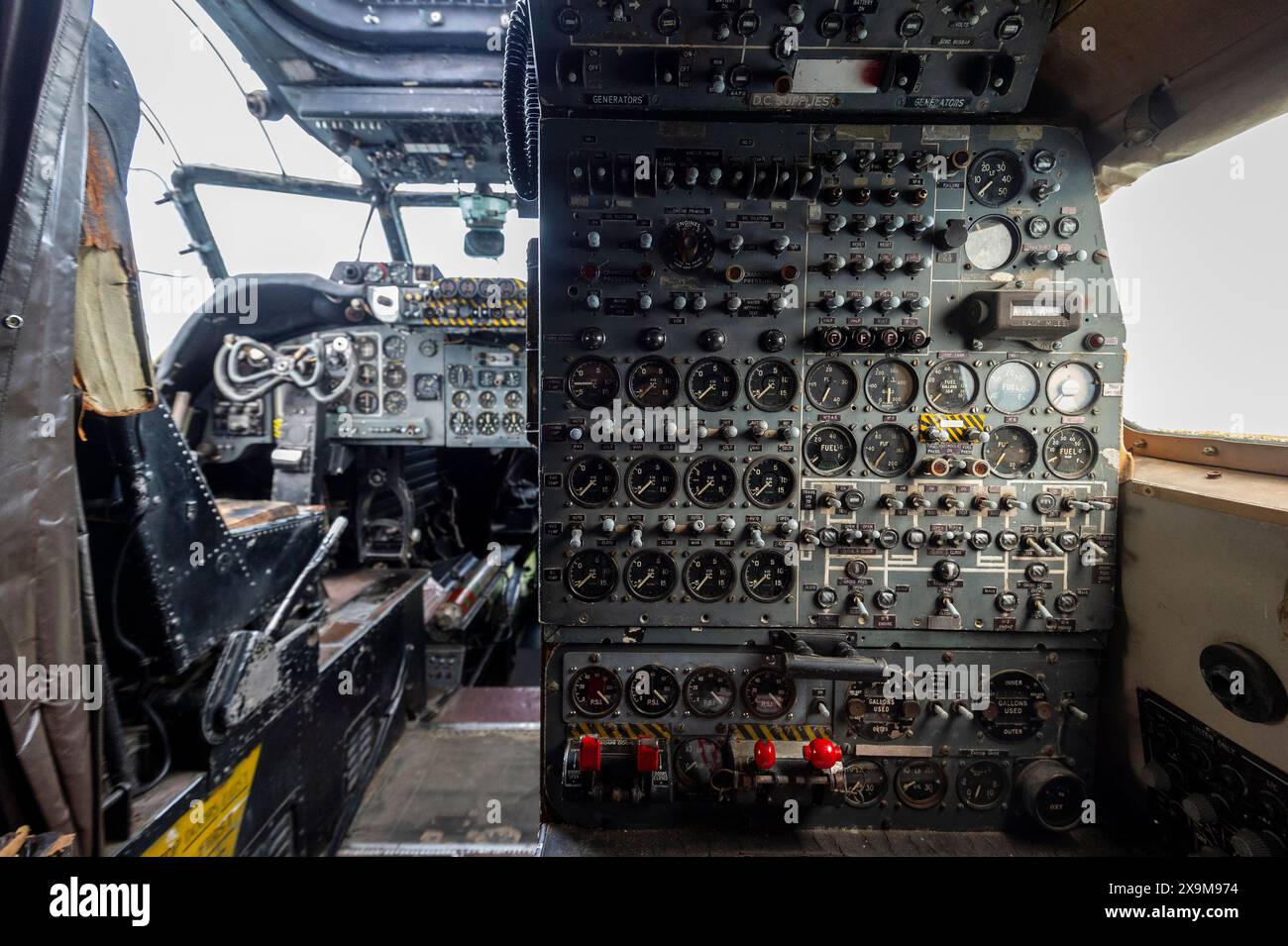 Charlwood, UK. 1 June 2024. Instrument panels and view to the pilot's ...