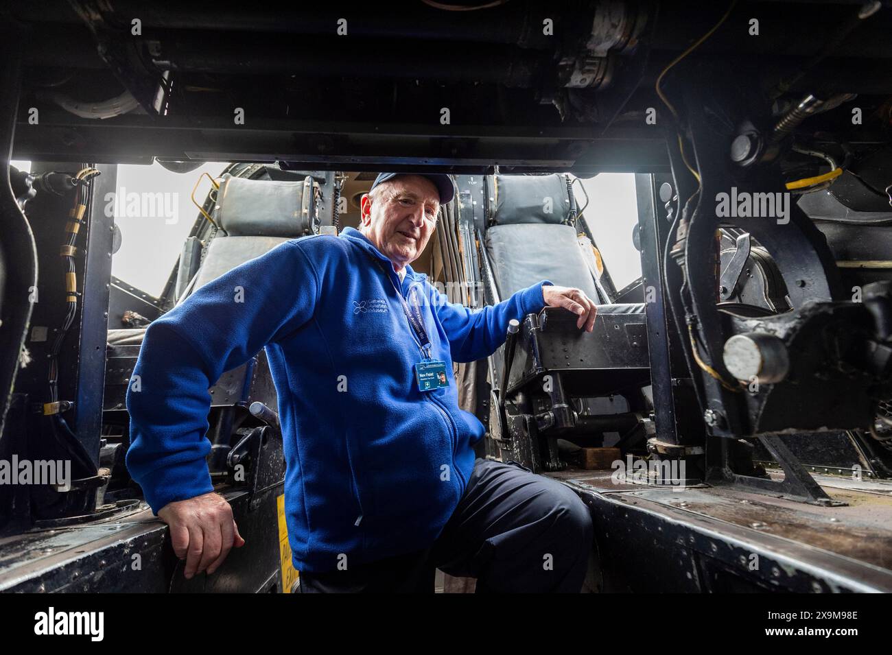 Charlwood, UK. 1 June 2024. Nev Feist, tour guide, shows visitors the ...