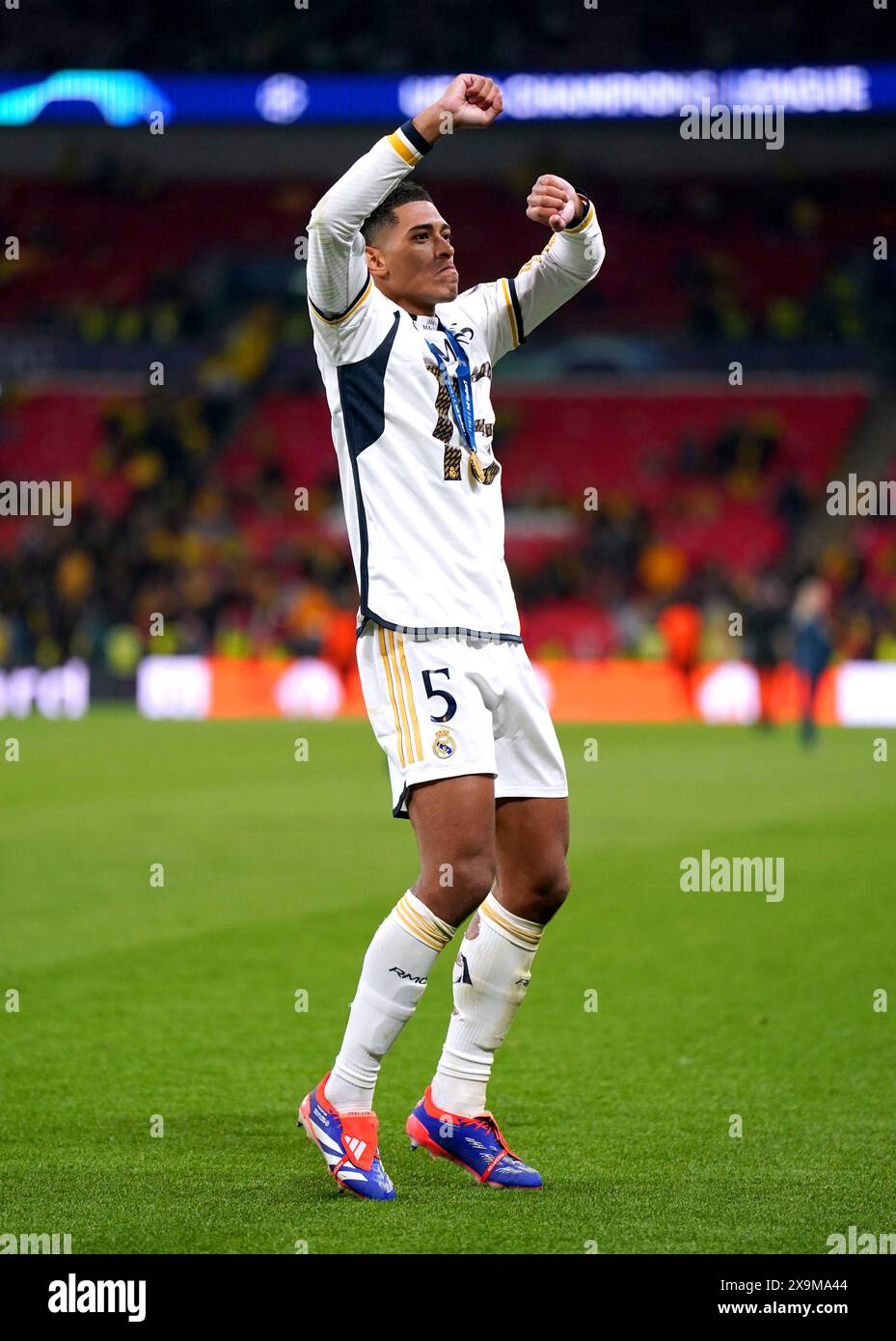 Real Madrid's Jude Bellingham celebrates winning the UEFA Champions ...