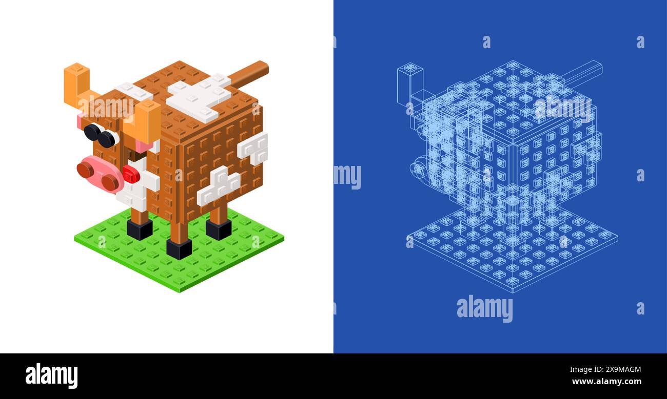 Cow project for print and decoration. Vector clipart Stock Vector Image ...