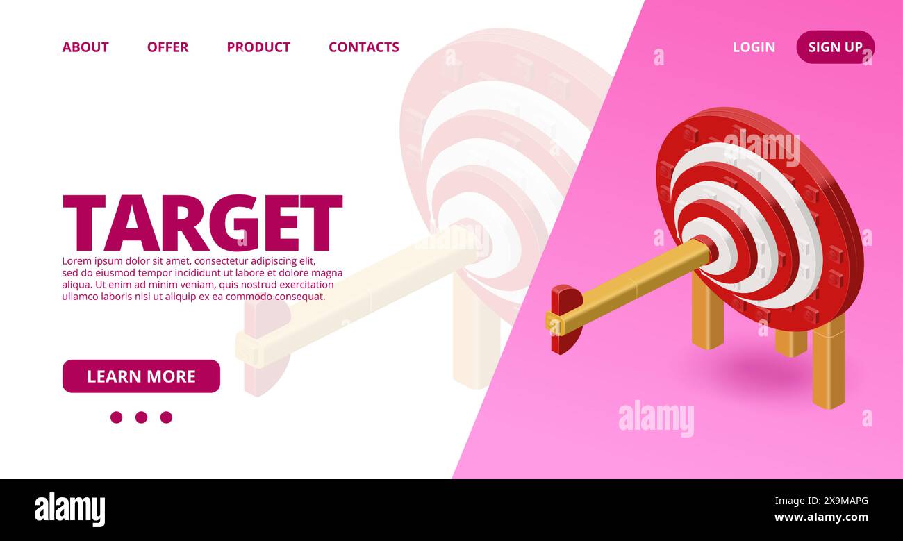 Web template with a target. Vector Stock Vector Image & Art - Alamy