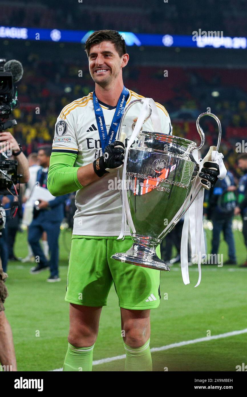 London, UK. 01st June, 2024. Real Madrid goalkeeper Thibaut Courtois (1 ...