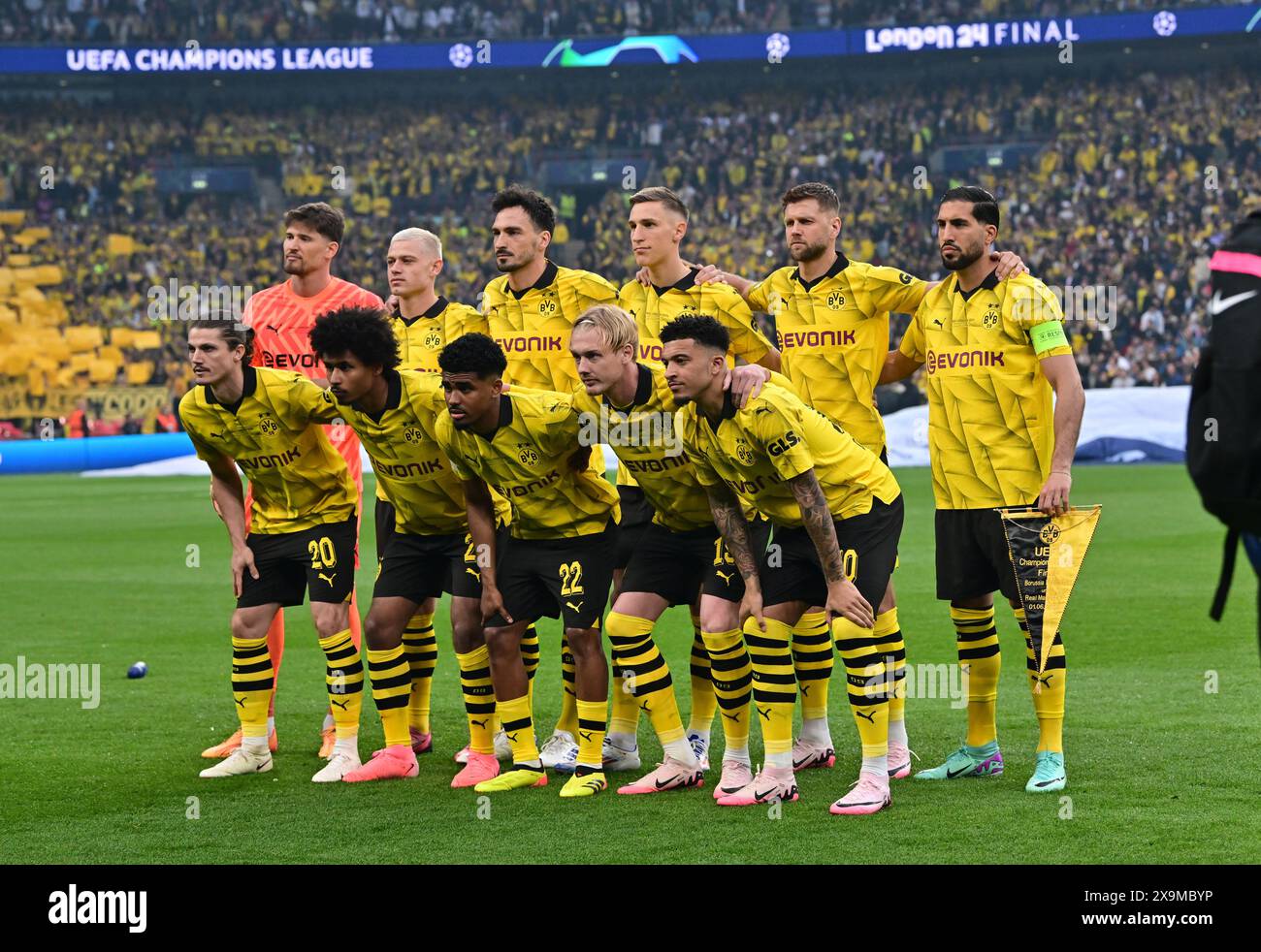 London, UK. 01st June, 2024. The starting-11 of Borussia Dortmund for the 2024 UEFA Champions ...