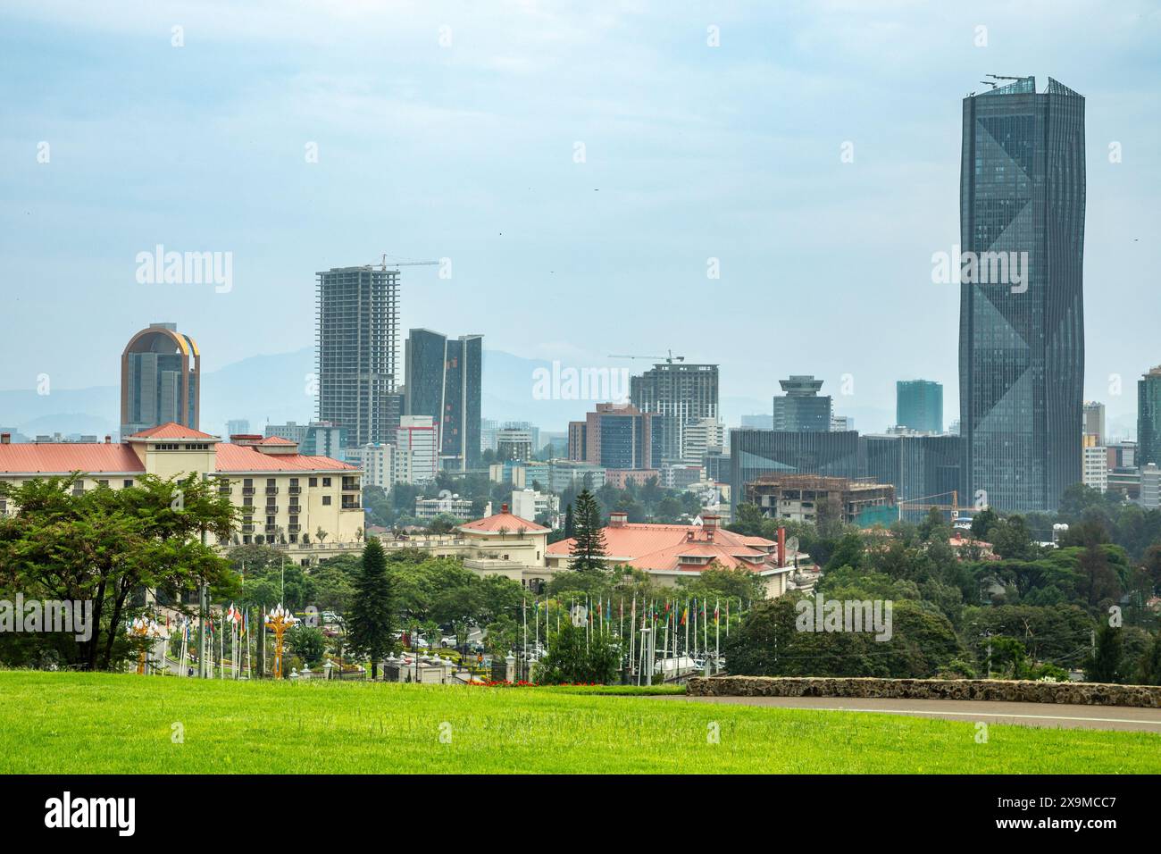 Rapid development of central business district with modern skyscrapers ...
