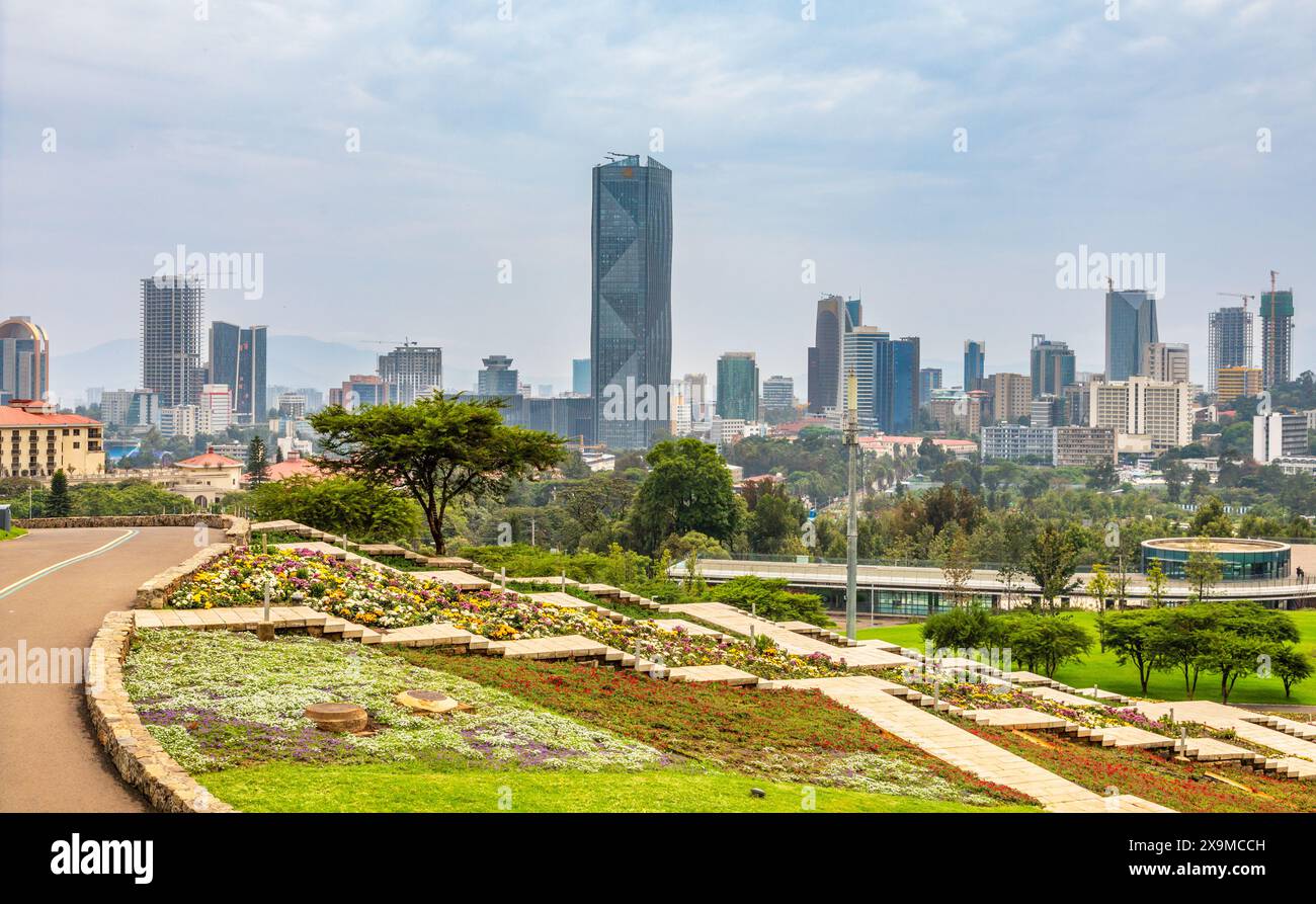 Rapid development of central business district with modern skyscrapers ...