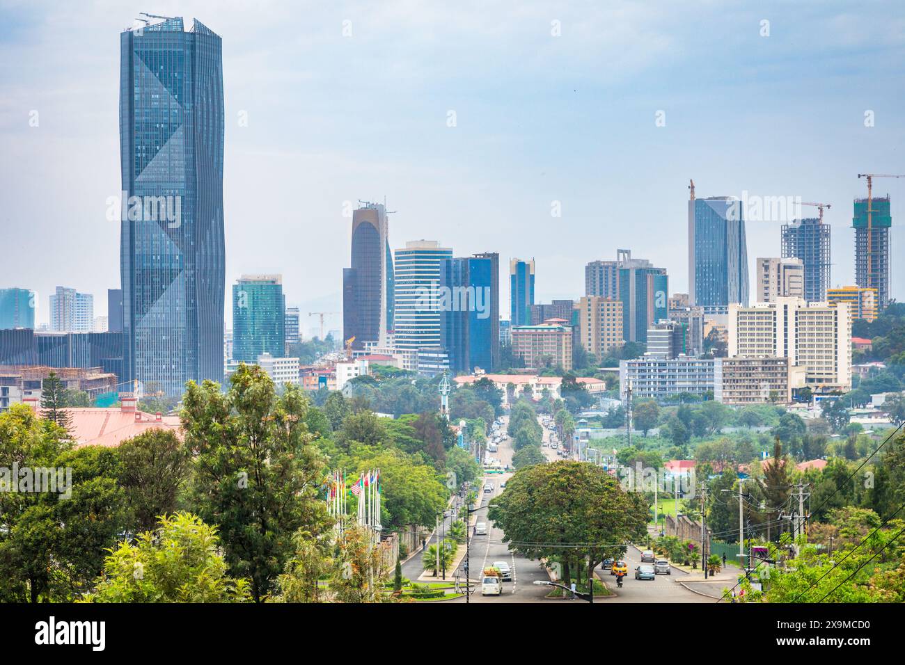 Growing development of central business district with modern ...