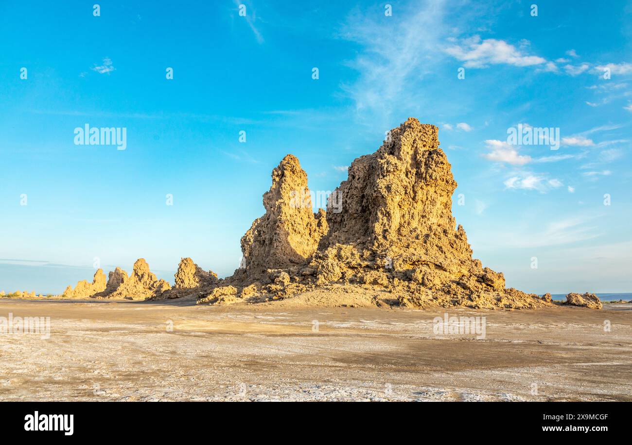 Limestone prehistoric chimneys geological rock formations, salt lake ...