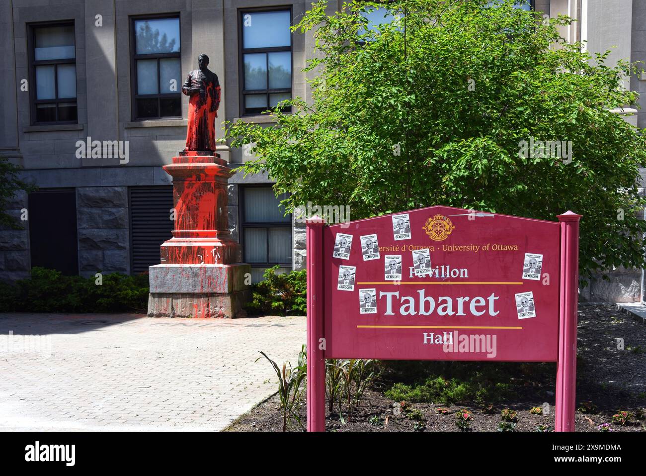 Ottawa, Canada - June 1, 2024: Statue of J.H. Tabaret at the University ...