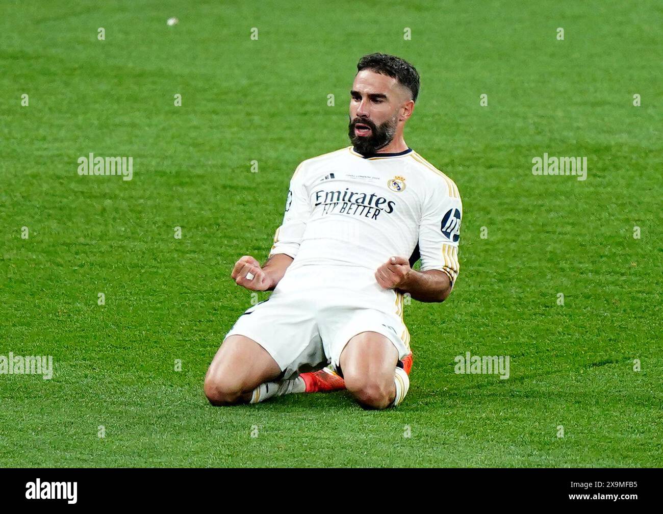 Real Madrid's Daniel Carvajal celebrates scoring their side's first ...