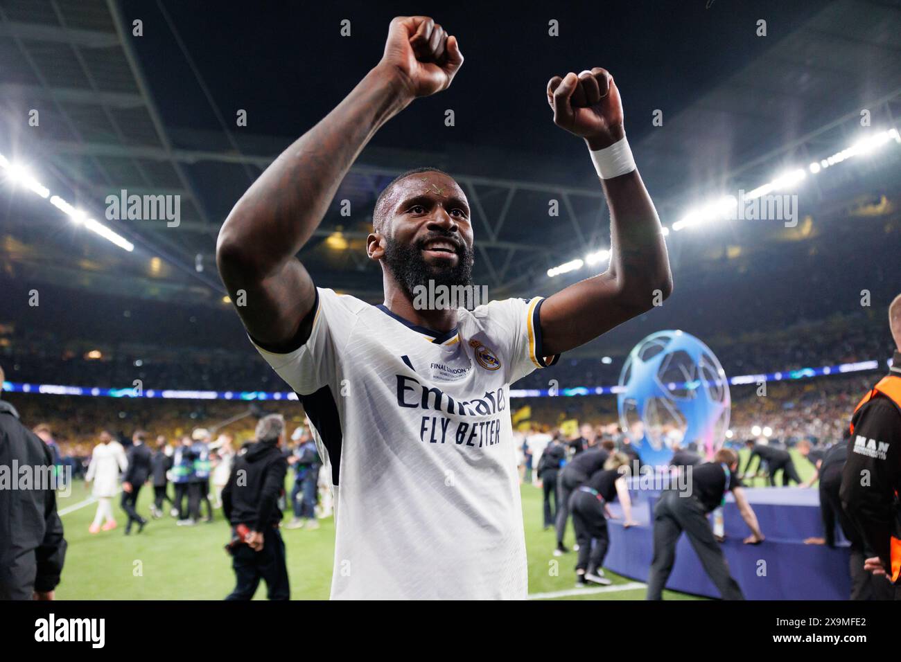 Antonio Rudiger celebrates during Champions League 2024 final game ...