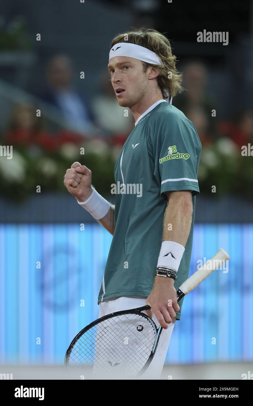 Andrey Rublev of Russia against Alcaraz after their Men’s Singles ...