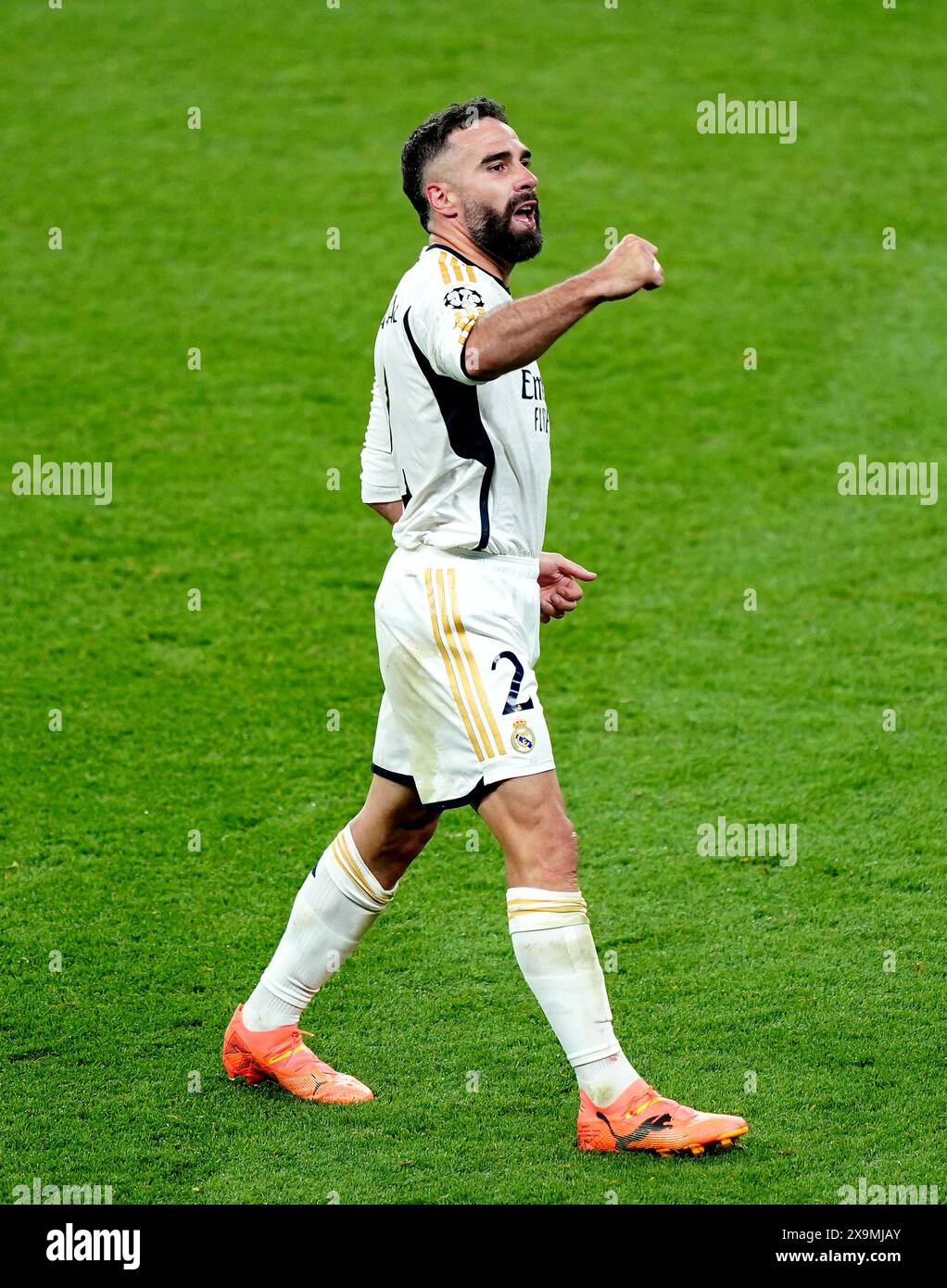 Real Madrid's Daniel Carvajal celebrates scoring their side's first ...