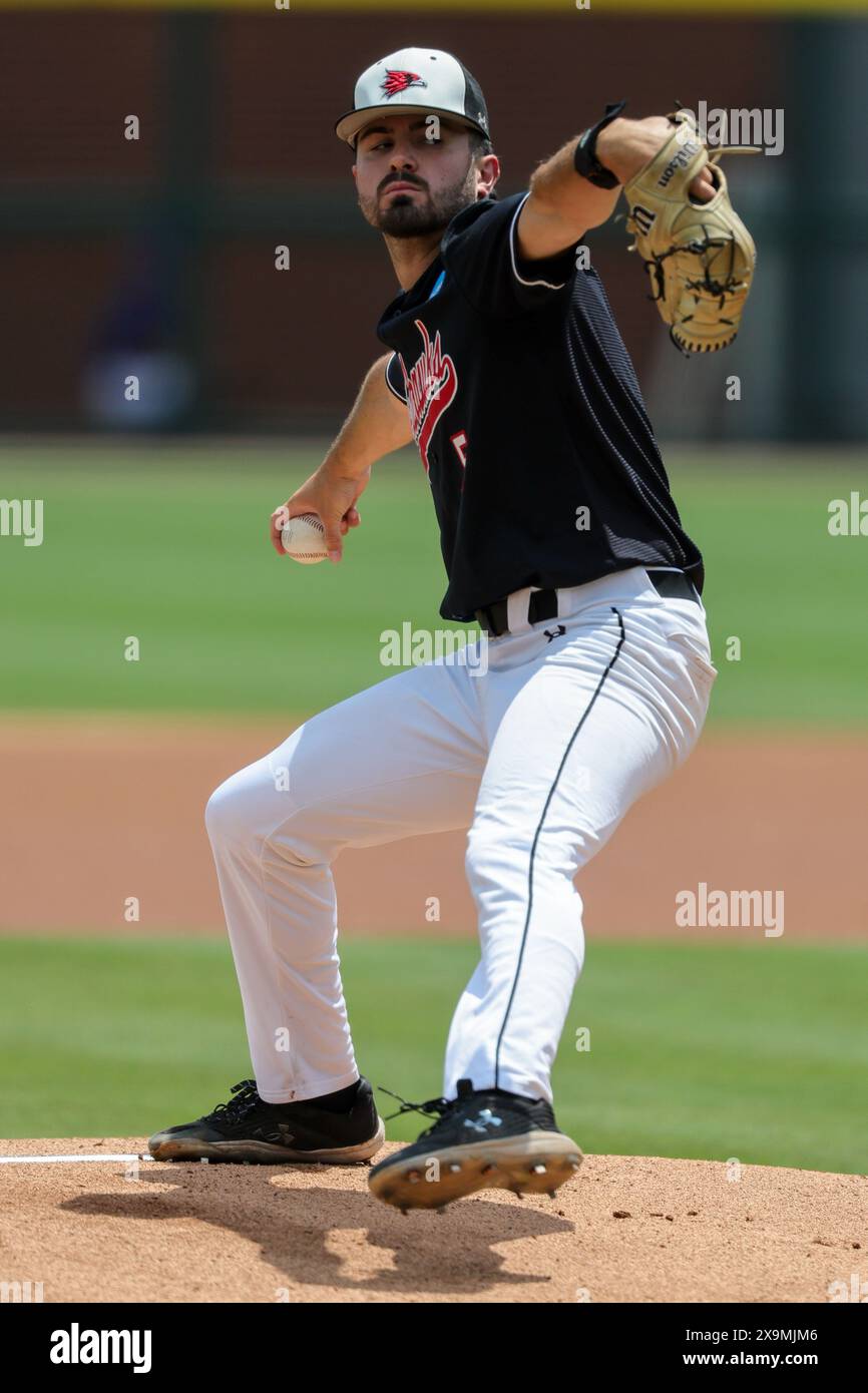 June 1, 2024: Redhawks pitcher Brian Strange #5 prepares to deliver a ...