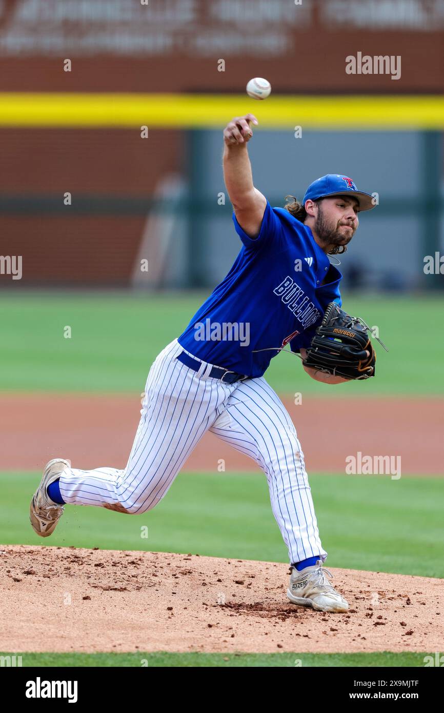 June 1, 2024: Bulldogs pitcher Reed Smith #40 delivers a pitch off his ...