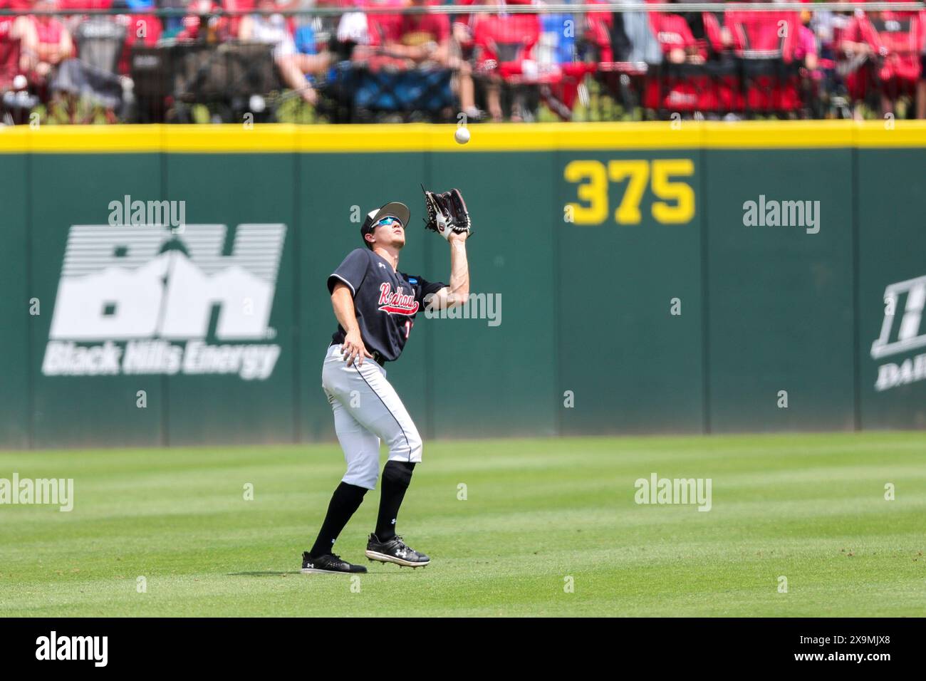 June 1, 2024: SEMO outfielder Ian Riley #13 settles under a pop fly ...