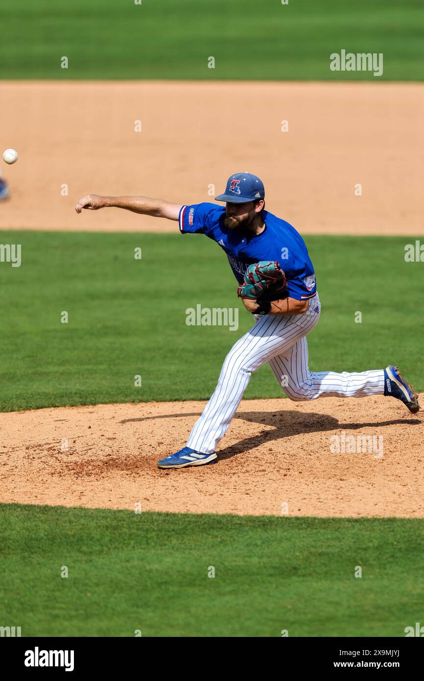 June 1, 2024: Louisiana Tech pitcher Ethan Bates #16 releases a ball ...