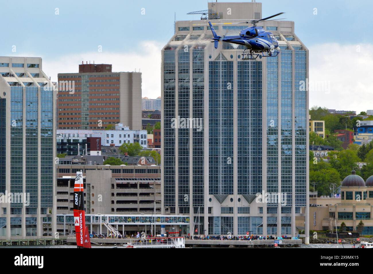 Aérospatiale AS355NP Ecureuil 2 helicopter flies over Halifax Harbour ...