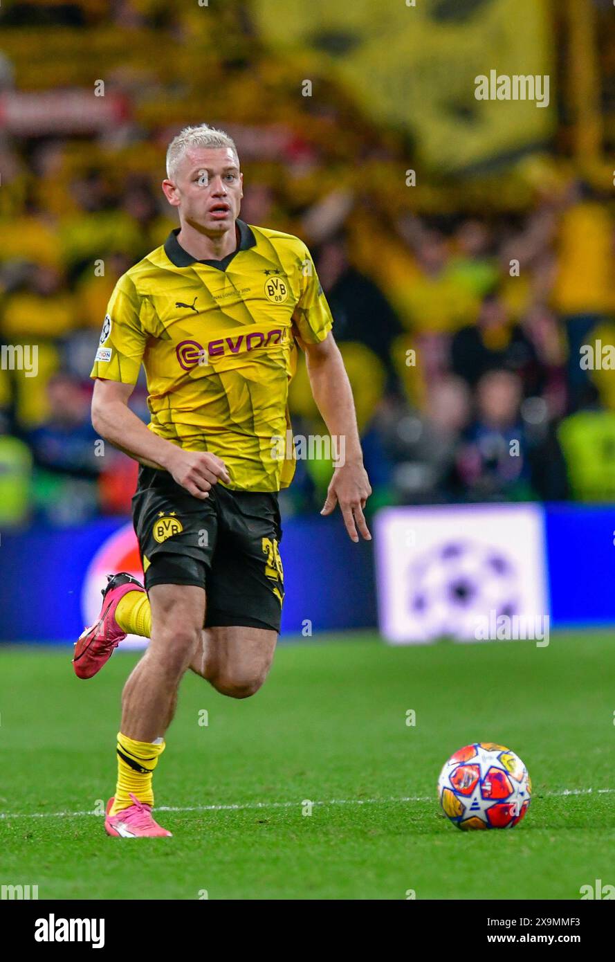 London, UK. 01st June, 2024. Julian Ryerson (26) of Borussia Dortmund ...