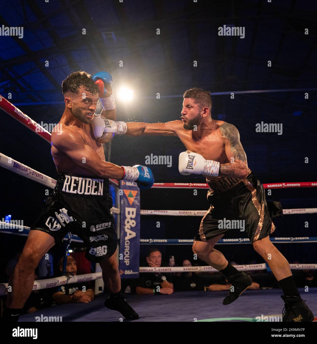 Cardiff, UK. 01st June, 2024. Nathan Howells V Jose Manuel Perez boxing match fight on the ...