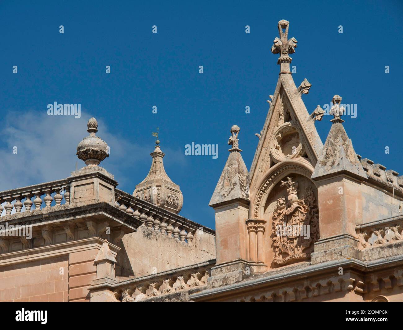 Gothic ecclesiastical architecture with ornate elements and towers ...