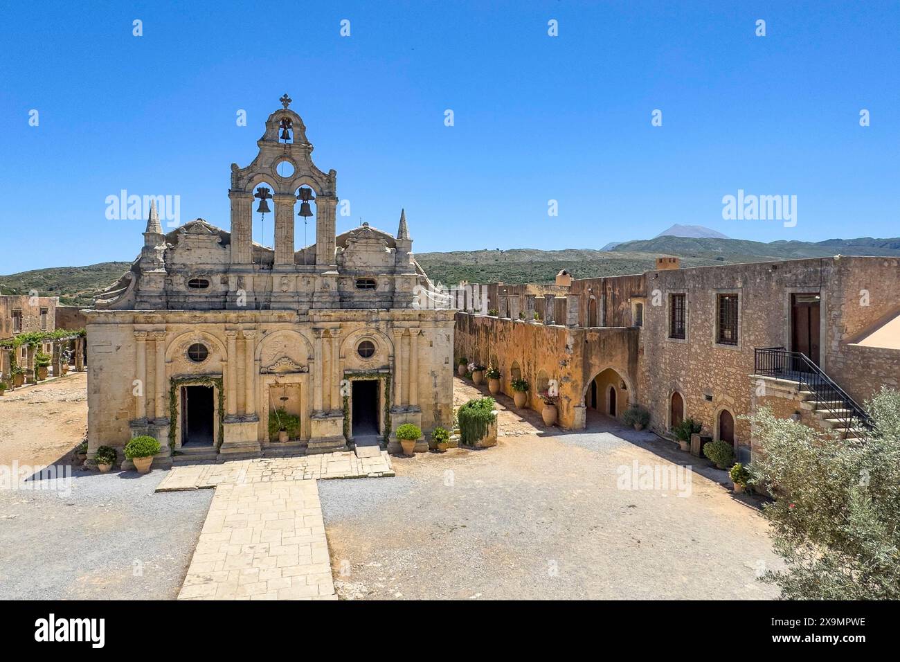 View from upper archway into building from 1870 built on site of west ...