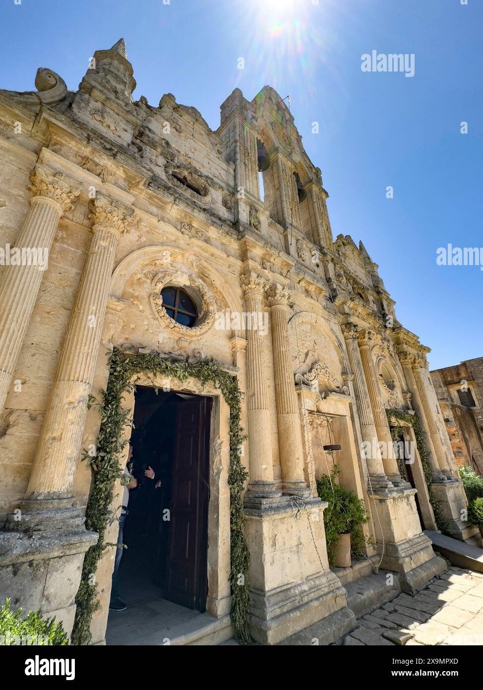 View upwards to facade of church Monastery Church Transfiguration ...