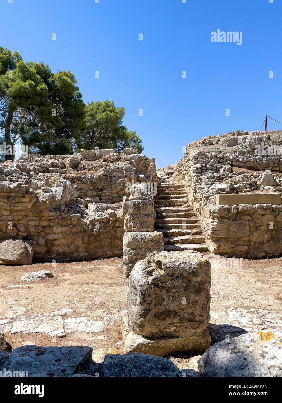Ancient staircase in north-east complex of ruined palace on hill Palace ...