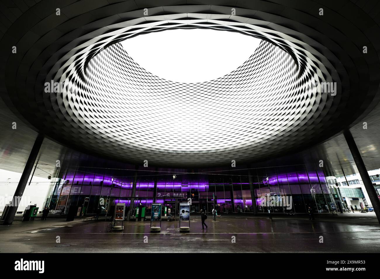 New building, entrance building Messe Basel, window to the sky ...