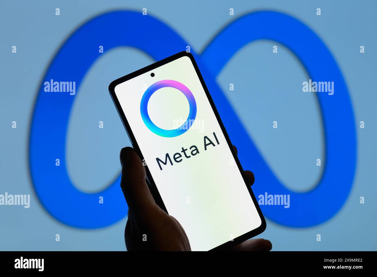 Brussels, Belgium. 02nd June, 2024. Meta AI logo is being displayed on ...