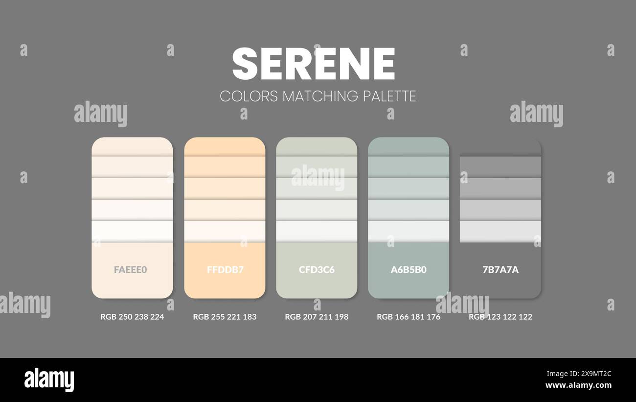 Color palette guide in Serene colour theme collections. Color ...