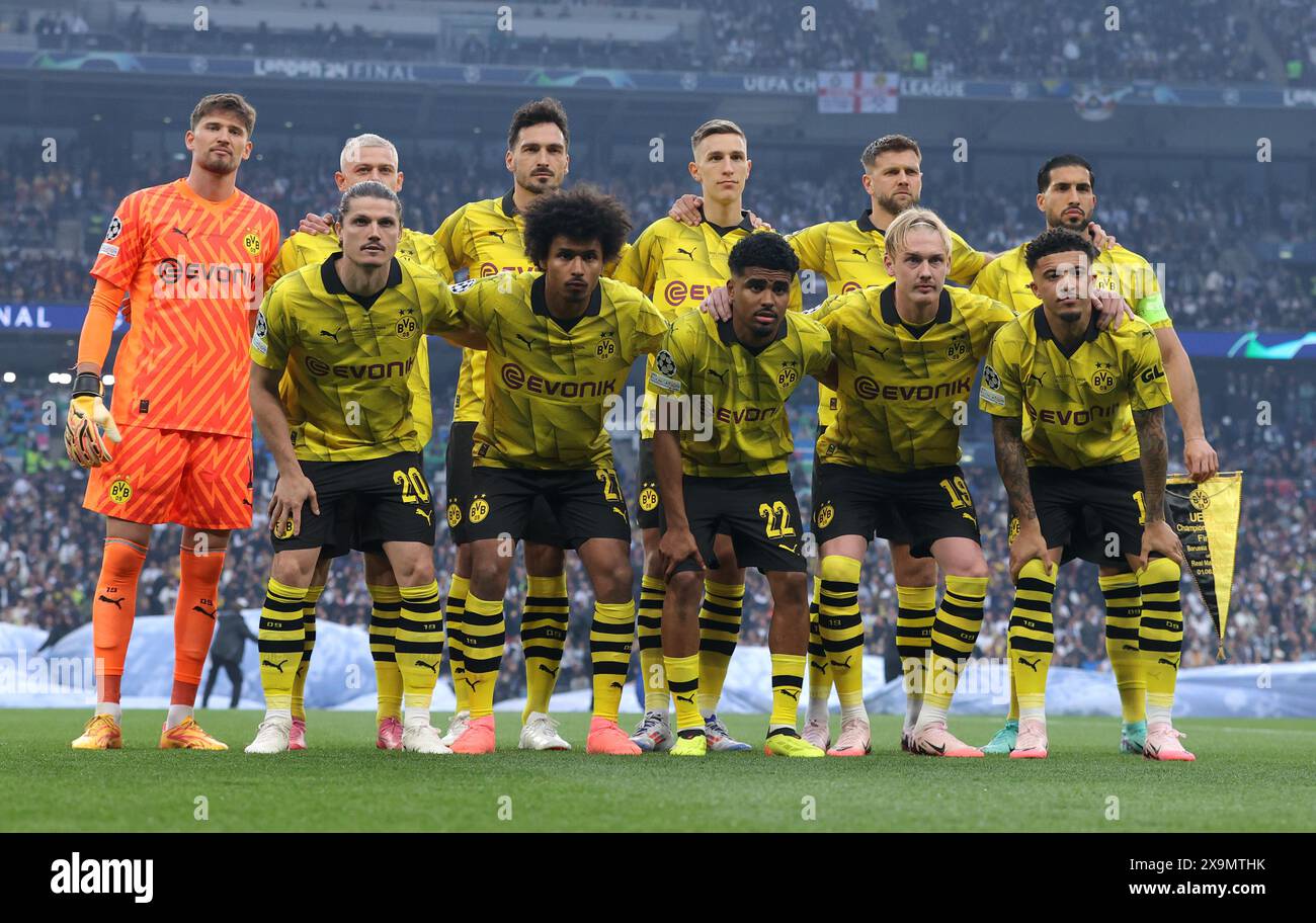 London, Britain. 1st June, 2024. Starting players of Borussia Dortmund ...