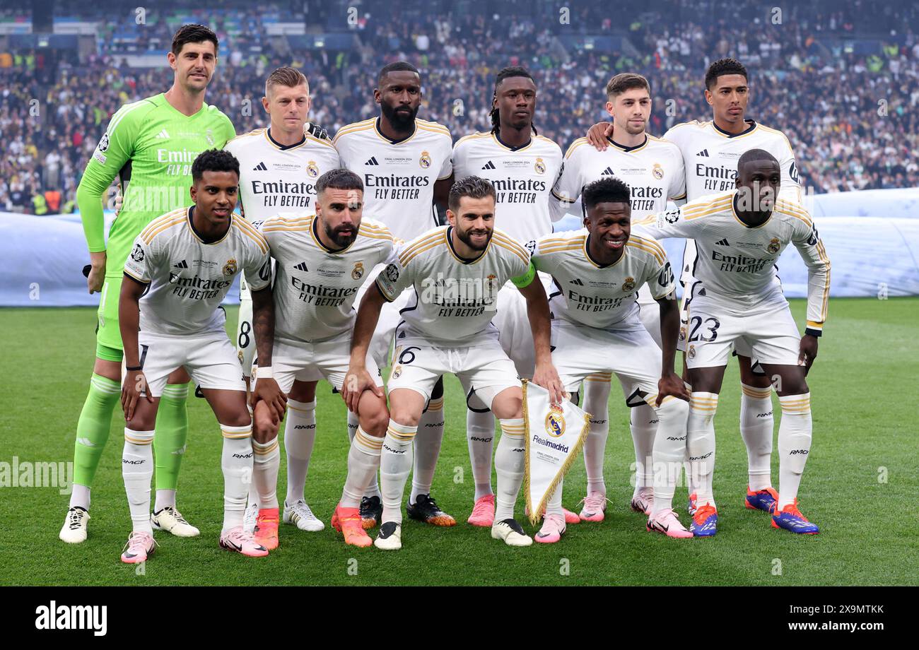 London, Britain. 1st June, 2024. Starting players of Real Madrid line ...