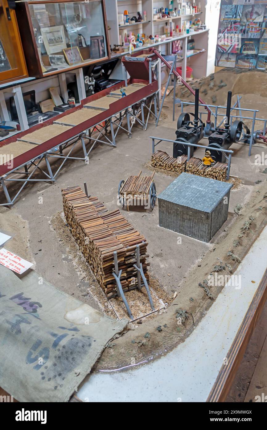 Table top model of an old tin mine dredge,at Tingha NSW Australia Stock ...